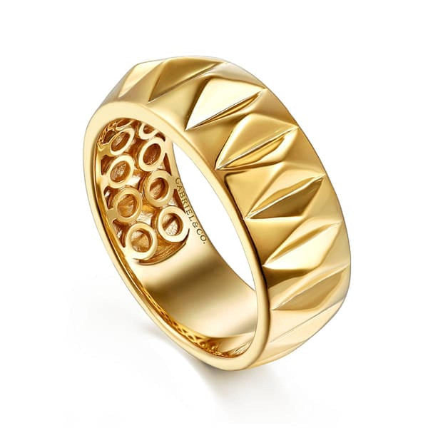 14K Yellow Gold Pyramid Bold Stackable Ring - LR52914Y4JJJ - Gabriel & Co.