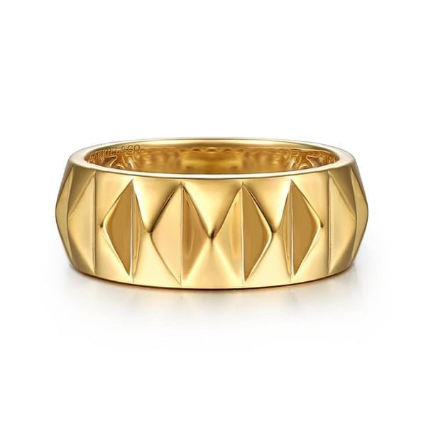 14K Yellow Gold Pyramid Bold Stackable Ring - LR52914Y4JJJ - Gabriel & Co.