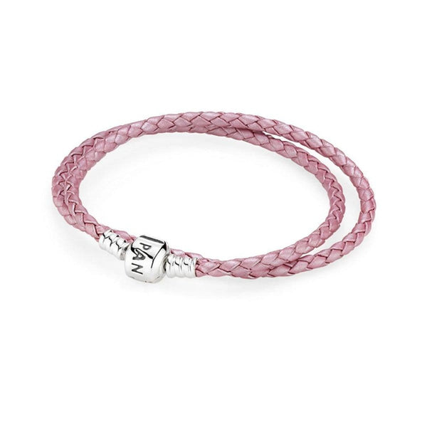 Double Pink Leather Bracelet - 590705CMP-D3 - Pandora