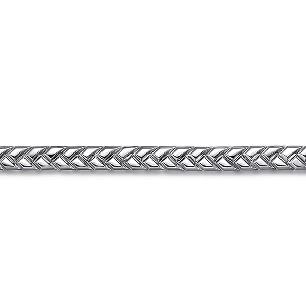925 Sterling Silver 7mm Width Herringbone Mens Bracelet - TBM2167SVJJJ ...