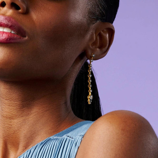 Linear Drop Earring - YRZE0256B-14K - Freida Rothman