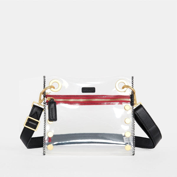 TONY SML - Clear/Black/Brushed Gold Red Zip - Hammitt