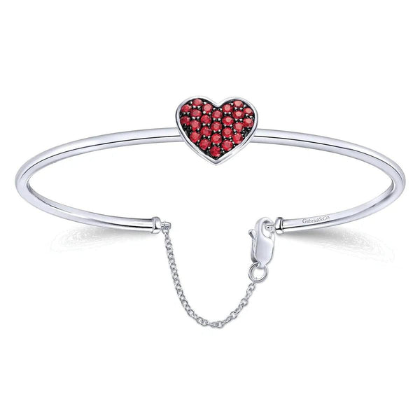 925 Sterling Silver Ruby Bangle - BG3431SVJRA - Gabriel & Co.