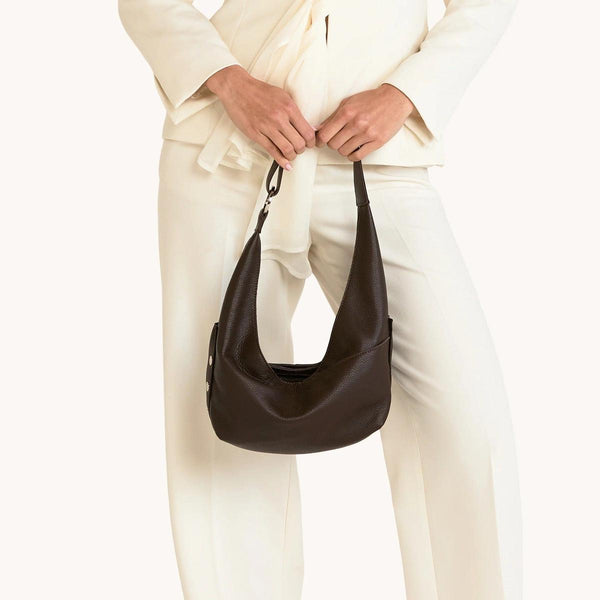 TOM ZIP MED - Espresso Pebble/Silver - Hammitt
