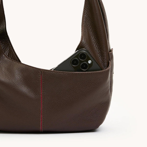TOM ZIP MED - Espresso Pebble/Silver - Hammitt