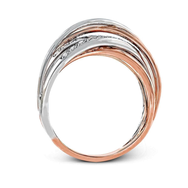 18K White & Rose Gold 4 Strand Fashion Fable Ring - MR1858-WR - Simon G.
