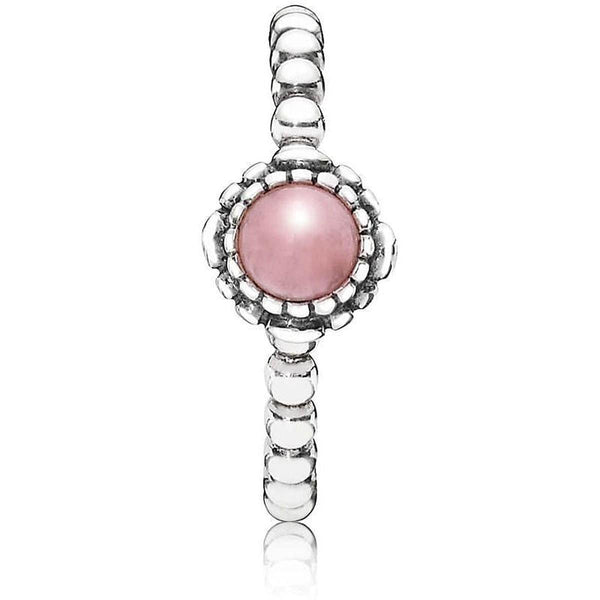 Birthday Blooms October Pink Opal Ring - 190854POP - Pandora