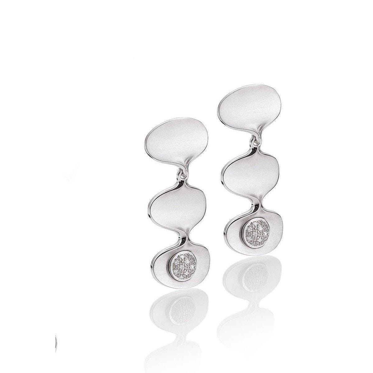 Sterling Silver Diamond Earrings - 11/03010 - Breuning