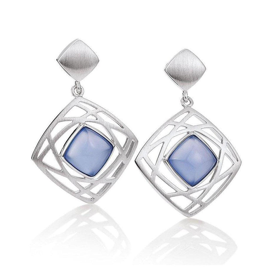 Sterling Silver Chalcedony Earrings - 12/02003-CH - Breuning