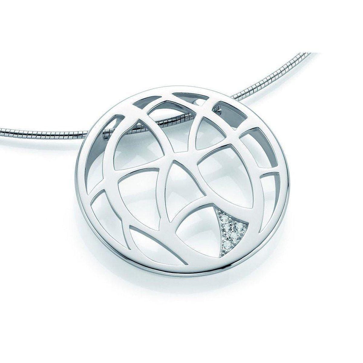 Sterling Silver White Sapphire Pendant - 32/03151 - Breuning